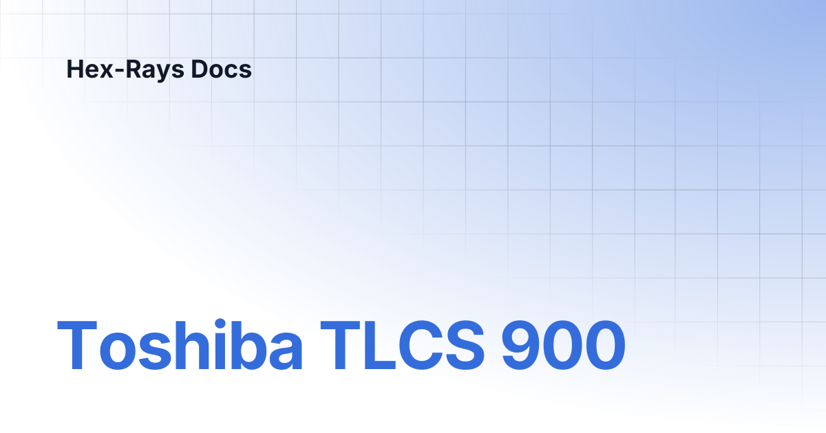 Toshiba Tlcs 900 Ida 84 Hex Rays Docs 6812