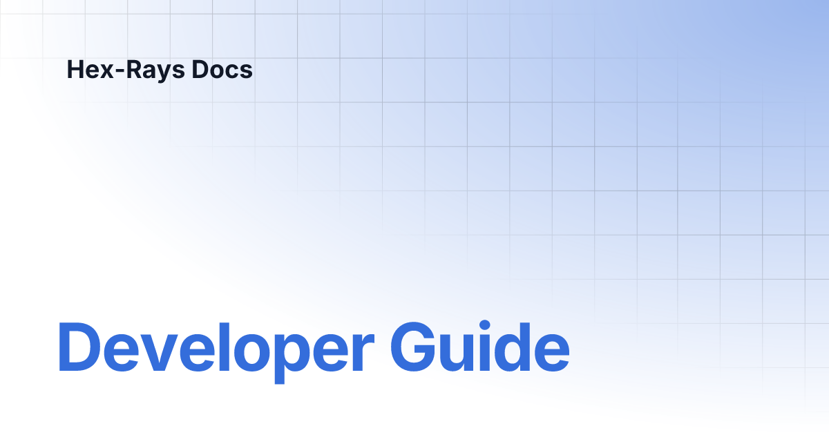 Developer Guide | Hex-Rays Docs