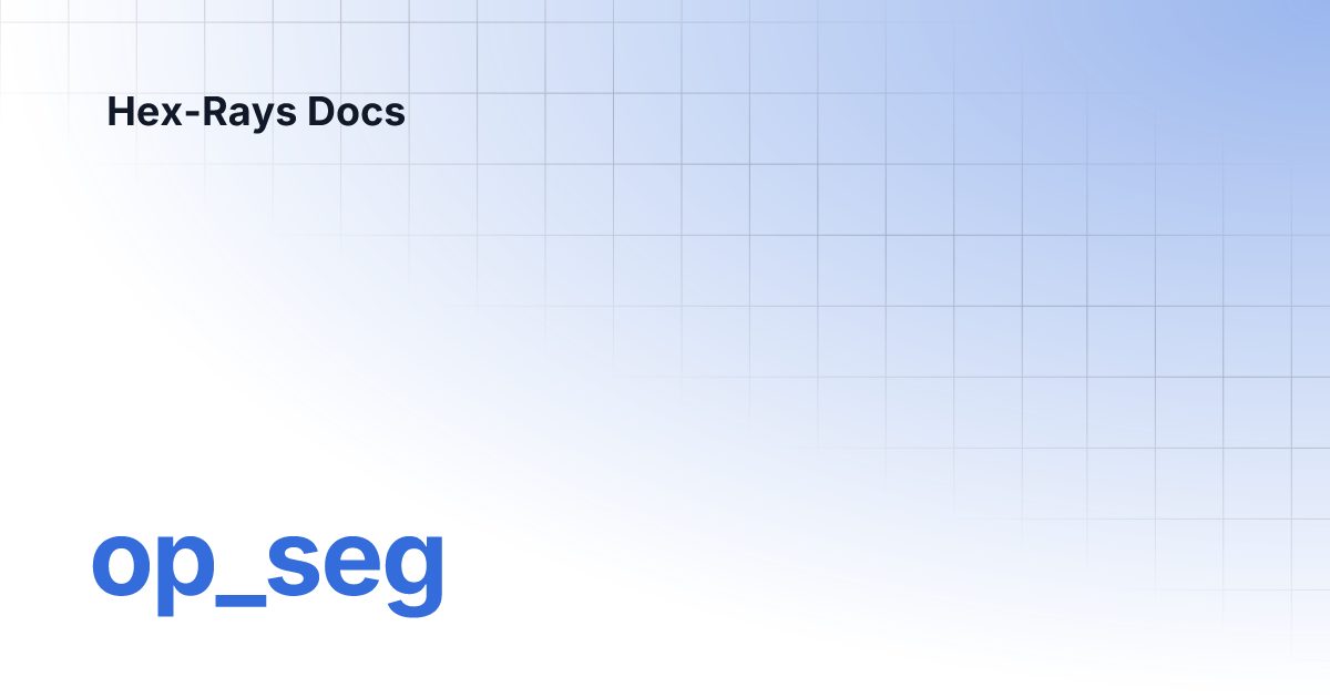 op_seg | Hex-Rays Docs