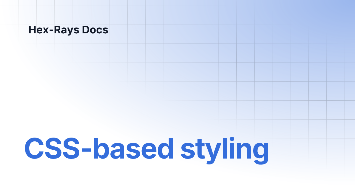 CSS-based styling | Hex-Rays Docs