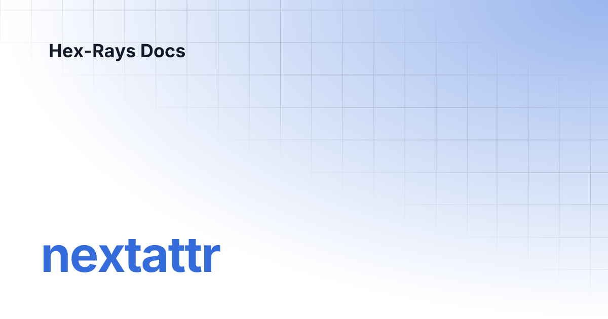 nextattr | Hex-Rays Docs