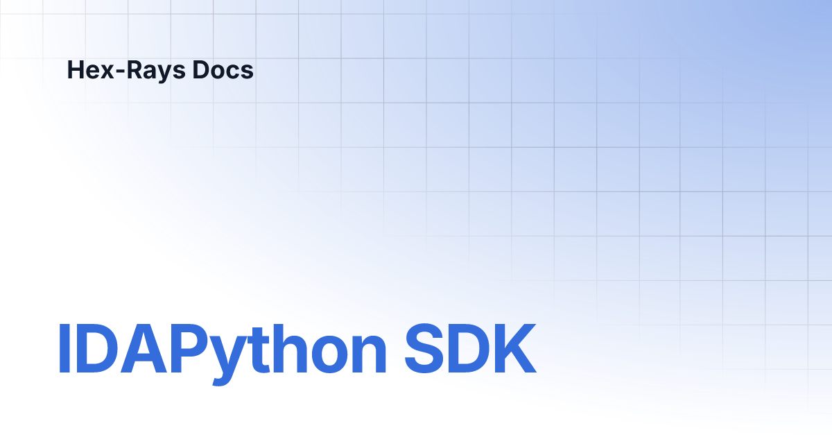 IDAPython SDK | Hex-Rays Docs
