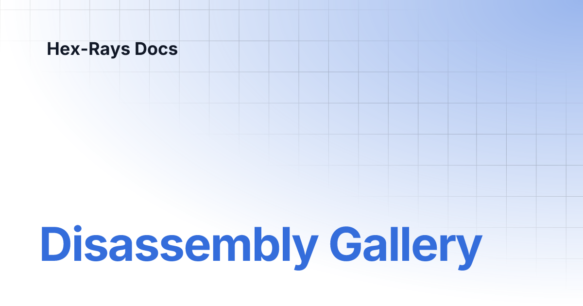 Disassembly Gallery | Hex-Rays Docs