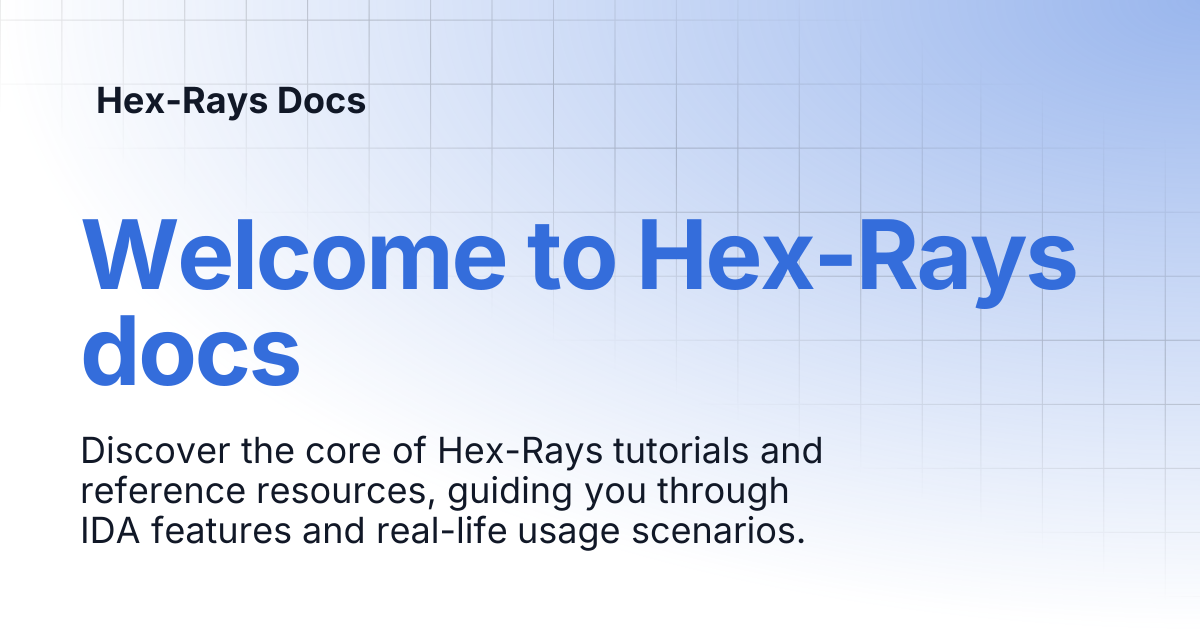Welcome to Hex-Rays docs | Hex-Rays Docs